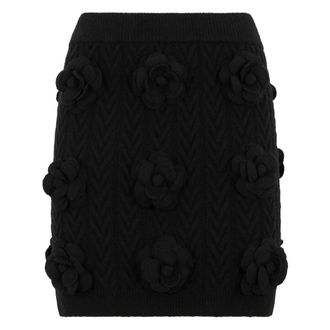 Philipp Plein Knit Short Skirt Roses - - Skirts - Damen - Schwarzk - M