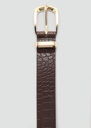 Mango Ceinture simili-cuir effet croco marron - Femme - XL - MANGO