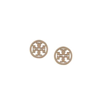 Tory Burch Femme, Accessoires, Jaune, Taille: ONE Size Brass Logo Earring