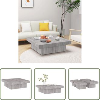 vidaXL Wohnzimmer Couchtisch - Couchtisch Grau Sonoma 90x90x28 cm Holzwerkstoff
