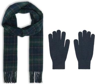 Barbour Set Schal und Handschuhe MGS0018NY91 Dunkelblau