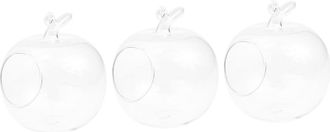 Aboofan 3 St&uuml;ck Teiliges Hydroponik Apfelf&ouml;rmige Transparente f&uuml;r Hydrokultur Platzsparender Glasflaschengarten Dekoratives Mikro-landschafts-gew&auml;chshaus f&uuml;r 