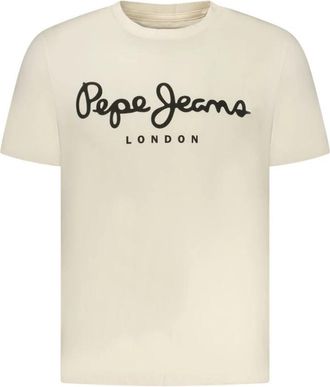 Pepe Jeans London Cotton T-shirt - - Tops - Herren - Beige - XL