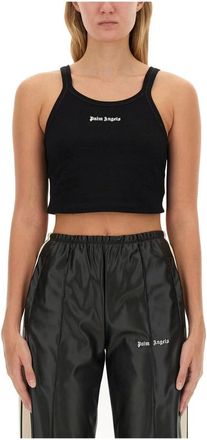 Palm Angels Femme, Tops, Noir, Taille: 36 FR D&eacute;bardeur Logo Classique