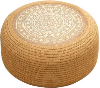 Generico Tatami Bodenkissen 40 cm 40 cm - handgefertigtes Rattan - gewebtes Picknickkissen zum Sitzen | Bodenkissen f&uuml;r Sitze | Meditationskissen | Japanischer