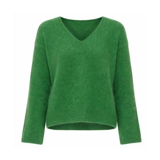 C.T. Plage V-Ausschnitt Strickpullover - - Knitwear - Damen - Gr&uuml;n - S