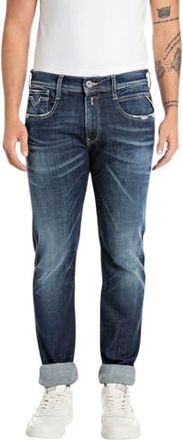 Replay Herren Jeans Anbass Slim-Fit mit Comfort Stretch, Bleu Fonc&eacute; 007 (Blau), 31W / 32L