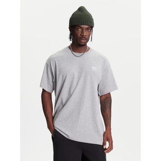 adidas T-Shirt Trefoil Essentials JY6270 Grau Oversize