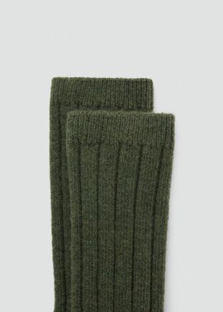 Mango Rippsocken aus Wollgemisch khaki - Damen - Einheitsgröße - MANGO