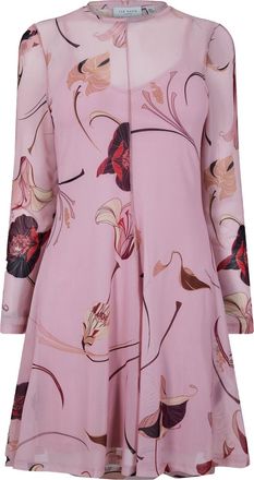 Ted Baker Minikleid f&uuml;r Damen, Transparenter Stoff, Regul&auml;r (Hellrosa)