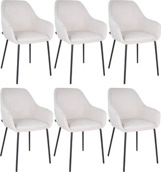 Kick Collection 6er Set Esszimmerst&uuml;hl Guus - Champagner - Modern und Hochwertig - Strukturierter Stoff en Metall - Erh&auml;ltlich in vielen Farben