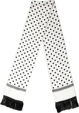 Dolce & Gabbana Polka Dot Fringed Scarf - White