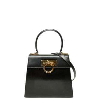 Ferragamo Pre-owned Gancini Leder 2way Tasche - - Pre-owned - Damen - Schwarzk - ONE SIZE