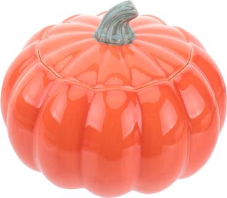 Generic Kürbisschale mit Deckel, Keramik-Suppenbehälter Suppenteller Hitzebeständig Gefäß Halloween Thanksgiving Auflaufform Volumen 450ml