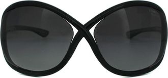 Tom Ford Butterfly Damen Sonnenbrille in gl&auml;nzendem Schwarz und rauchgrau, polarisiert