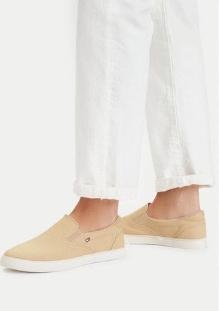 Tommy Hilfiger Sneakers aus Stoff Th Low Profile Slip On FW0FW09103 Beige