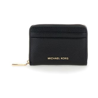 Michael Kors Femme, Accessoires, Noir, Taille: ONE Size Porte-cartes compact zippé Jet Set