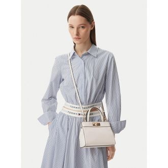 Tommy Hilfiger Handtasche Tommy Hilfiger Th Modern Mini Satchel AW0AW18726 Wei&szlig;