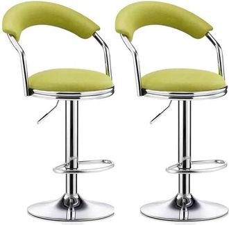 Generic Drehbare, H&ouml;henverstellbare Barhocker (2Er-Set) mit R&uuml;ckenlehne, Metallgestell, Sitzkissen Aus Pu und Fu&szlig;st&uuml;tze f&uuml;r Tresen und Bartheken (60-80 cm)