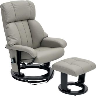 HOMCOM Homcom - Relaxsessel mit Fu&szlig;hocker, Massagesessel mit Vibrationsmassage, Liegefunktion, Elektrischer Liegesessel mit Fernbedienung, Fernsehsessel mit