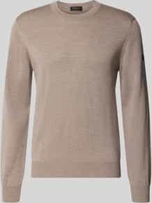 Maerz Strickpullover aus Schurwolle mit Label-Detail