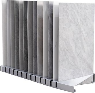 Generic Fliesenst&auml;nder, 13-lagiger Bodenst&auml;nder, Aufbewahrung Von Steinproben, for Ausstellungsr&auml;ume Im Einzelhandel, Platzsparend(Silver,100x30x10cm)