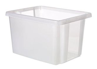 Curver 00751-001-00 Essentials Box, stapelbar, Kunststoff, transparent, 42,5 x 33,5 x 26,2 cm, 26 l