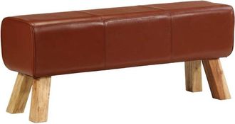 vidaXL Vidaxl - Banc de bok de gymnastique marron 110 cm cuir véritable et bois