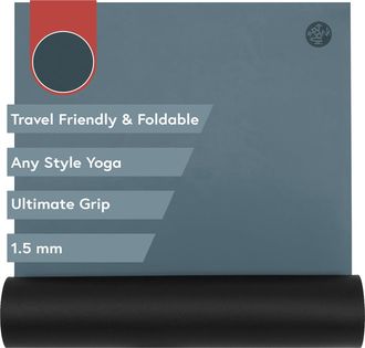 Manduka GRP Adapt Reise-Yogamatte, 180,3 x 61 cm, faltbar und reisefreundlich, ultimativer Halt, schwei&szlig;bereit f&uuml;r jeden Yoga-Stil, 180,3 x 61 cm, Dark Lotus