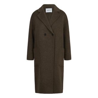 Jucca Langer Wollmantel aus Wolle- Seide und Yak - - Coats - Damen - Braun - L