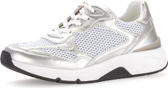 Gabor Damen Low-Top Sneaker, Frauen Halbschuhe,schn&uuml;rschuhe,schn&uuml;rer,stra&szlig;enschuhe,Strassenschuhe,Sportschuhe,Silber/Weiss,36 EU / 3.5 UK