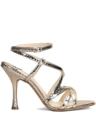 Anna F. Sandalen aus Leder 105mm - Silber