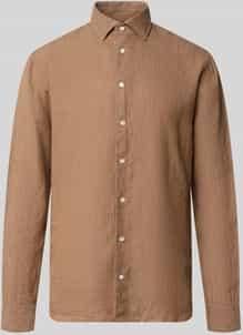 Seidensticker Regular Fit Business-Hemd aus Leinen mit Kentkragen