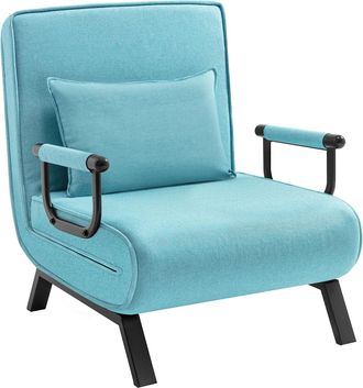 Woltu Schlafsessel 3 in 1 mit bettfunktion, Gästebettfür, Schlafsofa mit Bettfunktion, Verstellbarer Rückenlehne, Wohnzimmer, Schlafzimmer, Balkon, Metallra