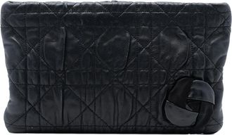 Dior Clutches - Calfskin Cannage Rose Clutch - Gr. unisize - in Schwarz - f&uuml;r Damen