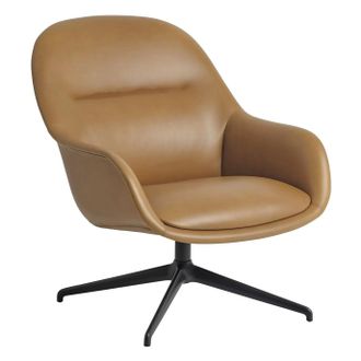 MUUTO Fauteuil lounge en cuir Fiber, Iskos-Berlin Muuto