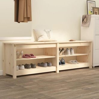 vidaXL Schuhbank 160x36,5x50 cm Massivholz Kiefer - Vidaxl