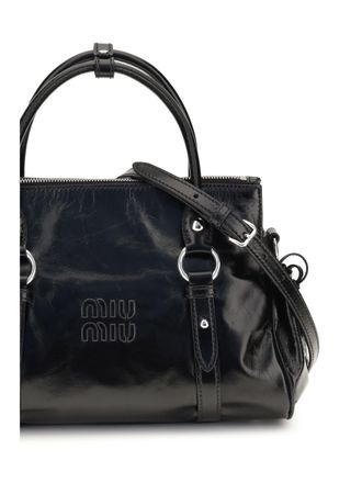 Miu Miu Calf Leather Shoulder Bag - Black