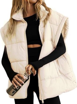 Fengbay Doudoune Sans Manches Femme, Doudoune L&eacute;g&egrave;re et Chaude Veste Matelass&eacute;e Chic Gilet Sans Manche, Id&eacute;al Automne Hiver pour Randonn&eacute;e, Voyage, Ville
