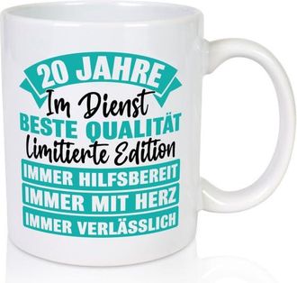 Generic 20 Jahre im Dienst | Jubiläum | Arbeit - Tasse Weiss - Kaffeetasse/Geschenk/Familie