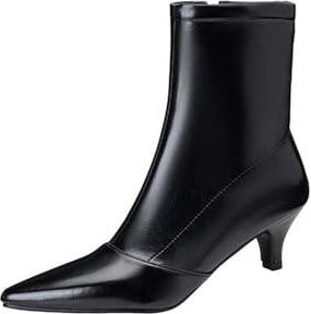 Generic Bottines &agrave; bout pointu pour femme - Style britannique - Fermeture &eacute;clair lat&eacute;rale - &Eacute;l&eacute;gantes et confortables - Pour le travail et le bureau, Noir, 39