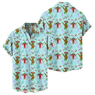 Generic Costume de carnaval pour homme - Chemise &agrave; manches courtes - Chemise d&eacute;contract&eacute;e &agrave; manches courtes - Chemise d&eacute;t&eacute; l&eacute;g&egrave;re - Confortable - V&ecirc;tement de 