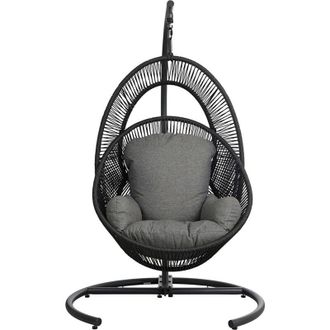 ebuy24 Tim H&auml;ngesessel mit Kissen schwarz, grau
