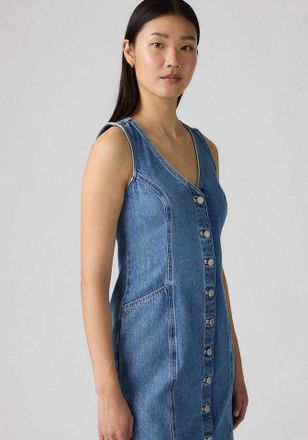 Levi's Jeanskleid VIANNA VEST DRESS mit V-Ausschnitt, Slim Fit, &auml;rmellos