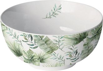 Ambiente Schale Müslischale 0,4 l - 14 cm Urwald Exotik Blätter New Bone China Porzellan Serie jungle leaves
