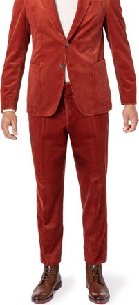 HUGO BOSS Herren Bundfaltenhose orange Slim Fit