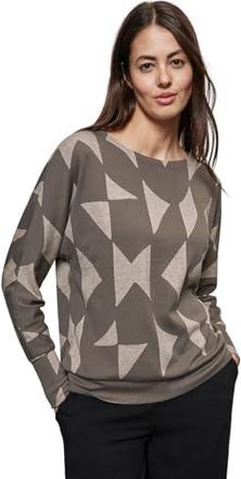 Street One A322109 T-Shirt Jacquard, Rich Mocha, 44 Femmes