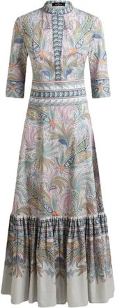 Etro Femme, Robes, Multicolore, Taille: 38 FR Robe en coton avec volant
