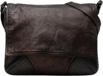 Bottega Veneta Sac Messenger Intrecciato Vintage Pre-owned - Homme - Pre-owned - Brun - Taille: ONE Size
