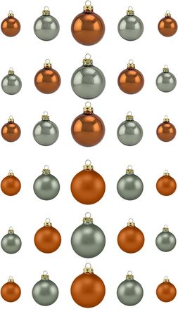 Th&uuml;ringer Glasdesign A030-0468-9080 - 30 teiliges Glaskugel-Sortiment Adventure, Uni glanz und matt sortiert, verschiedene Kugel-Gr&ouml;&szlig;en